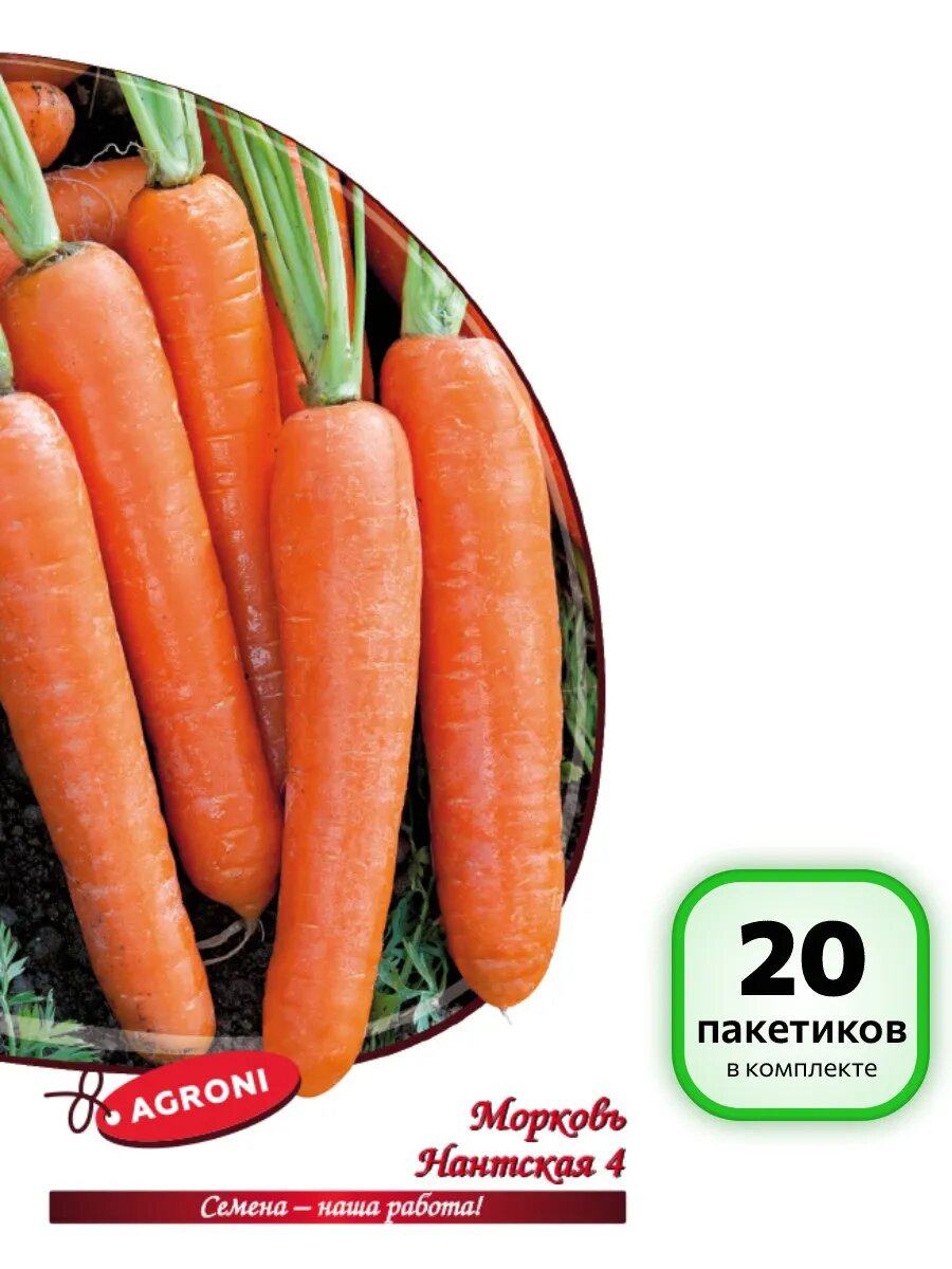 (20 шт.) - Семена Морковь Нантская 4 (2,0г)