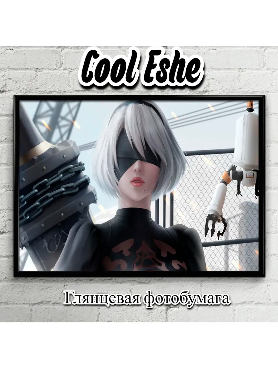 Плакат "Nier: Automata, персонаж крупным планом" А4