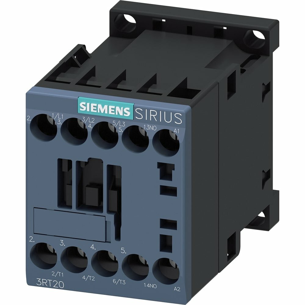 Контактор Siemens 3 полюса AC-3, 4КВТ/400В, Блок-Контакт 1НО 3RT20161AB01