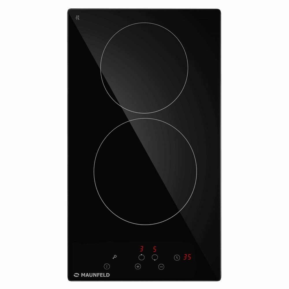 Варочная панель MAUNFELD AVCE3021BK, черная, 2 конфорки, электрическая, сенсорное управление
