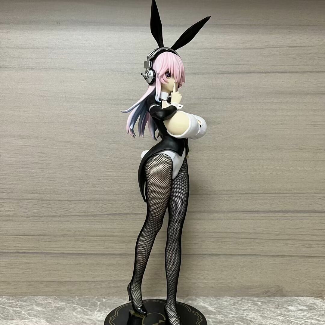 Фигурка Super Sonico, коллекционная модель PVC, бонни-гёрл костюм, черное основание, 34 см