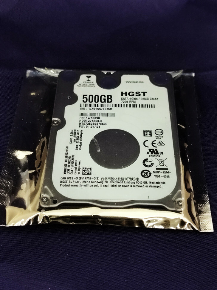 Жесткий диск HGST HTS725050B7E630, 500 ГБ