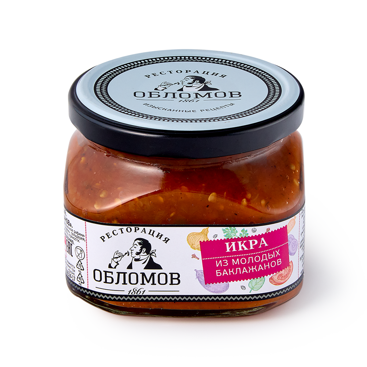 Икра из баклажанов "Ресторация Обломов", стеклянная банка, 320 г