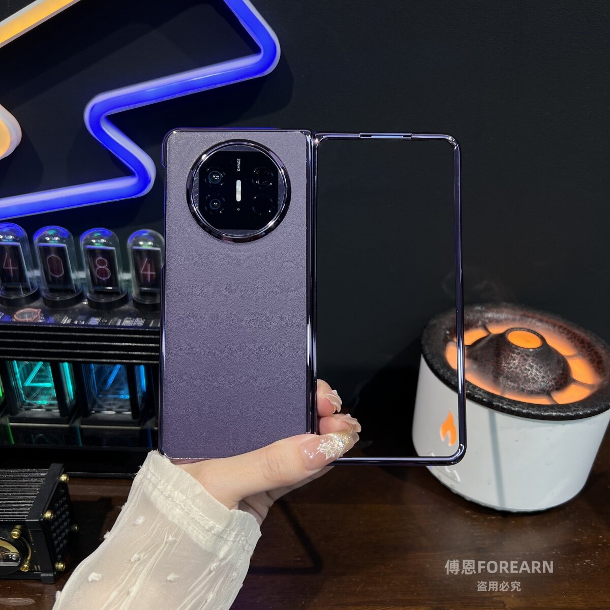 Чехол для Huawei Mate X5 с электрохромовым задним корпусом и передней рамкой, глубокий черный цвет - узкий защитный
