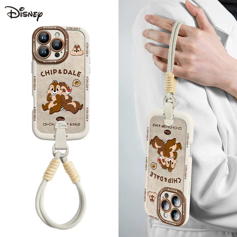 Disney iPhone 11 Pro Силиконовый Чехол с Антично-Белым Запястным Шнуром - Оригинальный Анти-Падающий Чехол