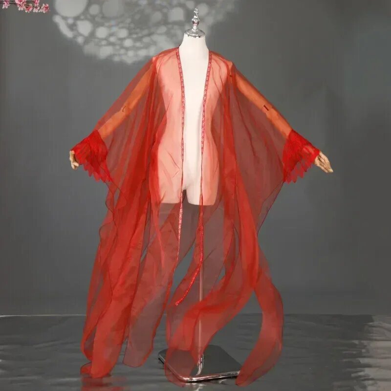 Сказочный кардиган ханьфу из шелка L, Red