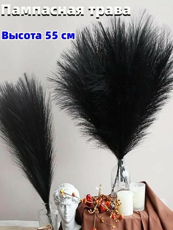 Сухоцветы Пампасная трава, 55 см, 15 гр, 1 шт