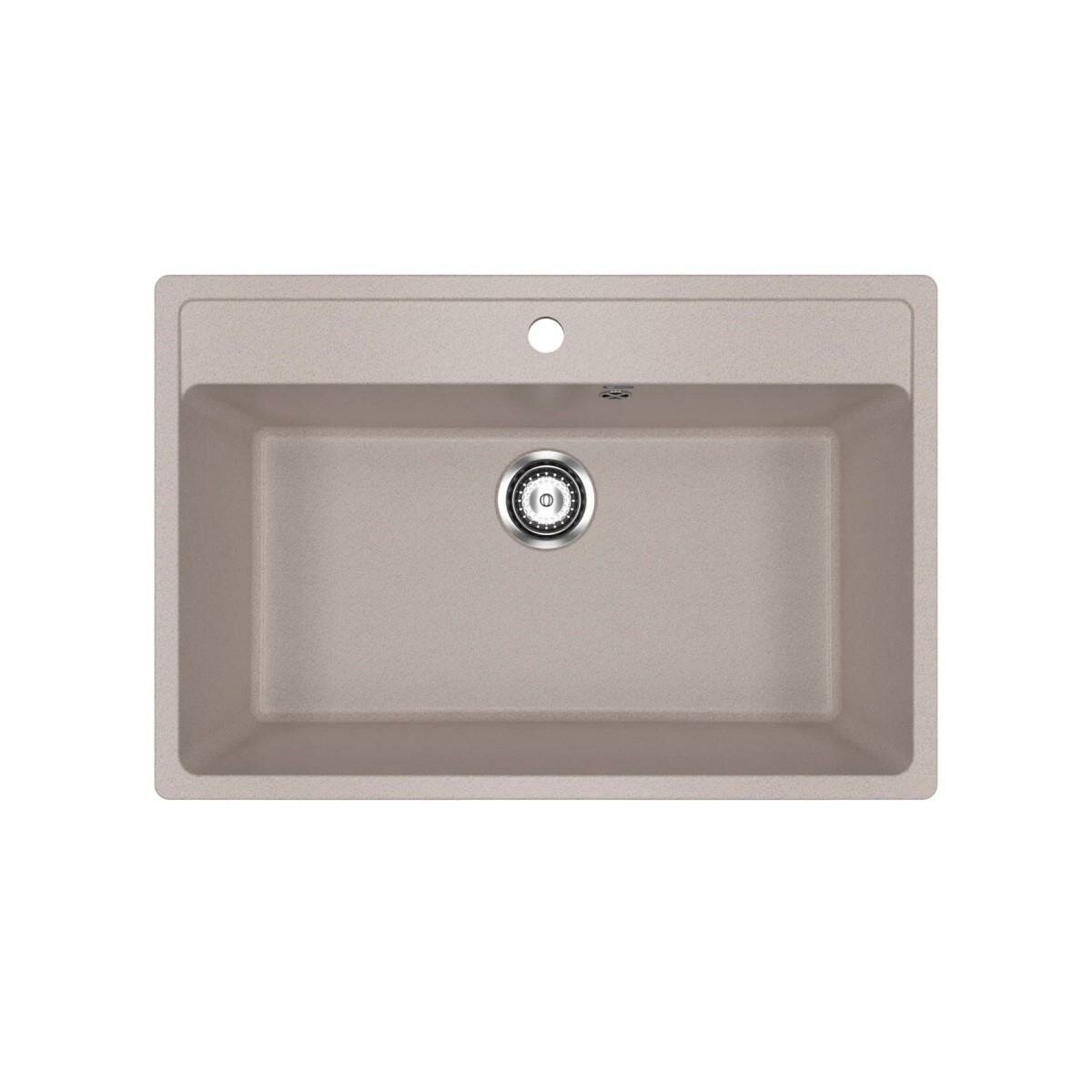Мойка для кухни Ulgran Classic 76х51 U-600-302 песочная, 1 чаша, искусственный мрамор