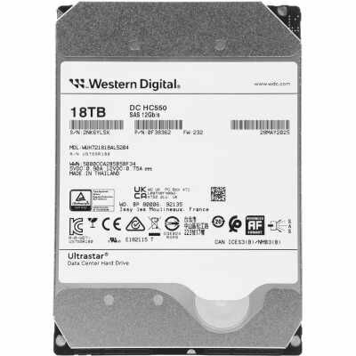 Жесткий диск WD SAS 3.0 18Tb 0F38362 WUH721818AL5204 Server Ultrastar DC HC550 512E (7200rpm) 512Mb 3.5"