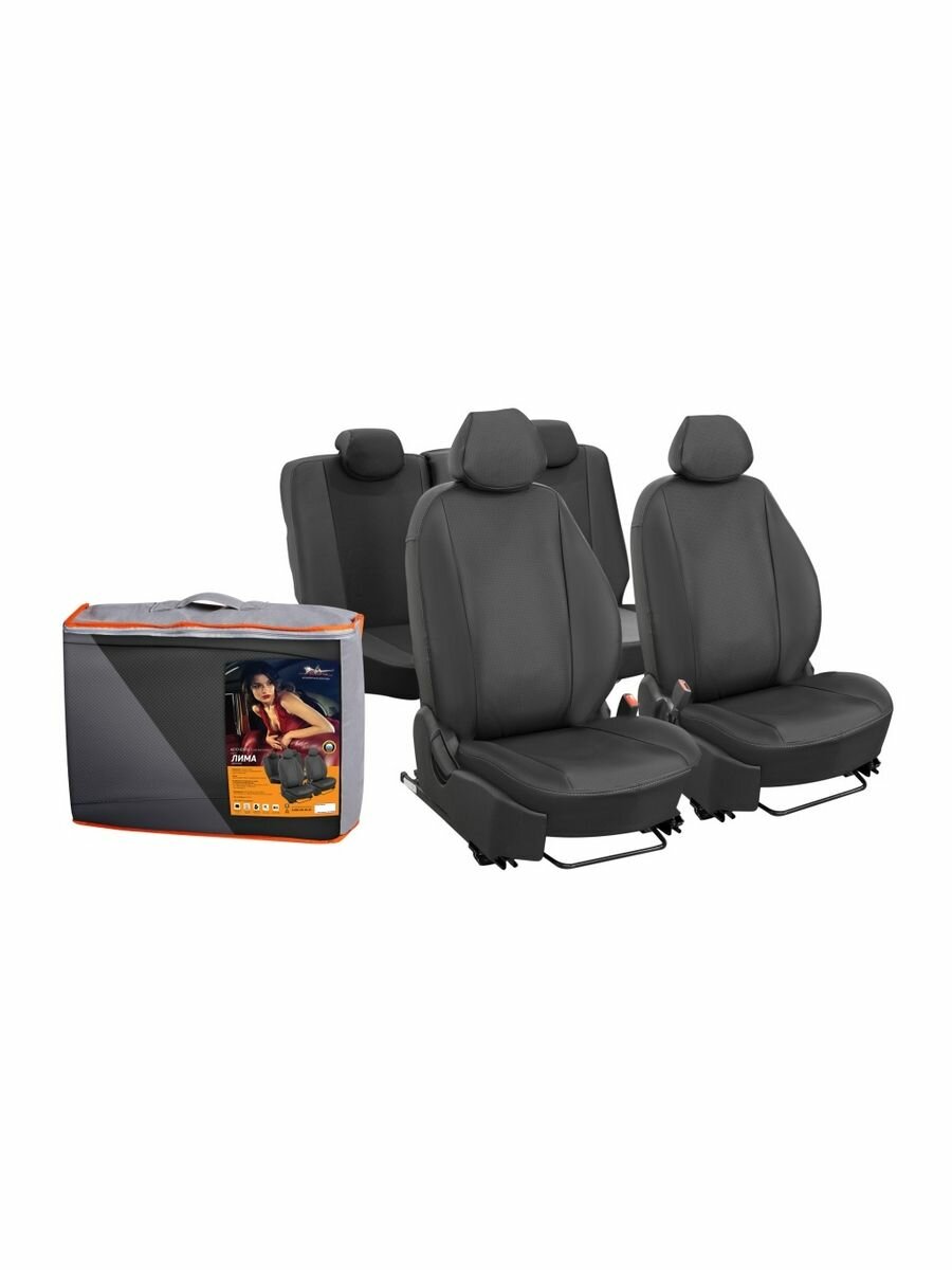 Чехлы "Лима", экокожа (12 пр.) AIRLINE ACCSL08 для Renault Duster, Nissan Terrano III / Рено, Ниссан