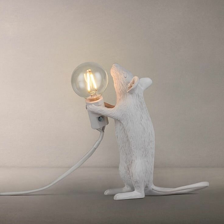 Настольная лампа Mouse Standing White Right — фото 1