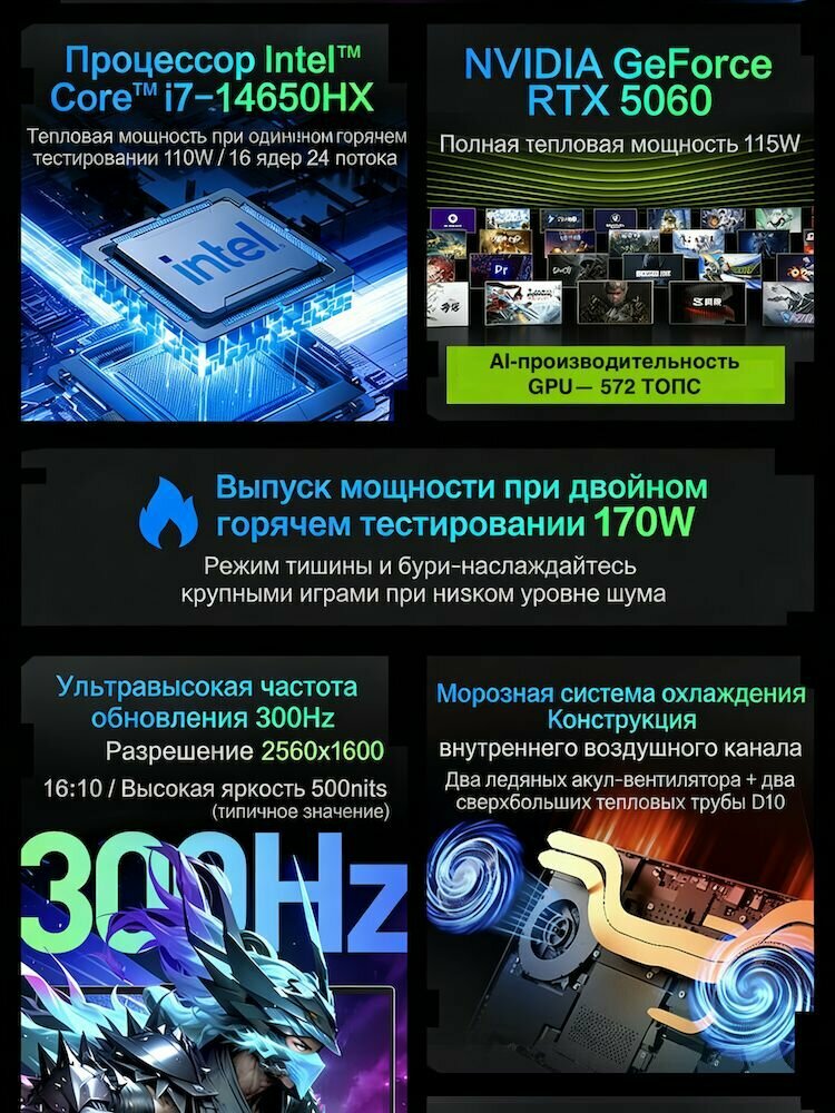 Игровой ноутбук MECHREVO JiGuang/KuangShi X, I7-14650HX, RTX5060, 16ГБ/1ТБ, Русская раскладка — фото 1