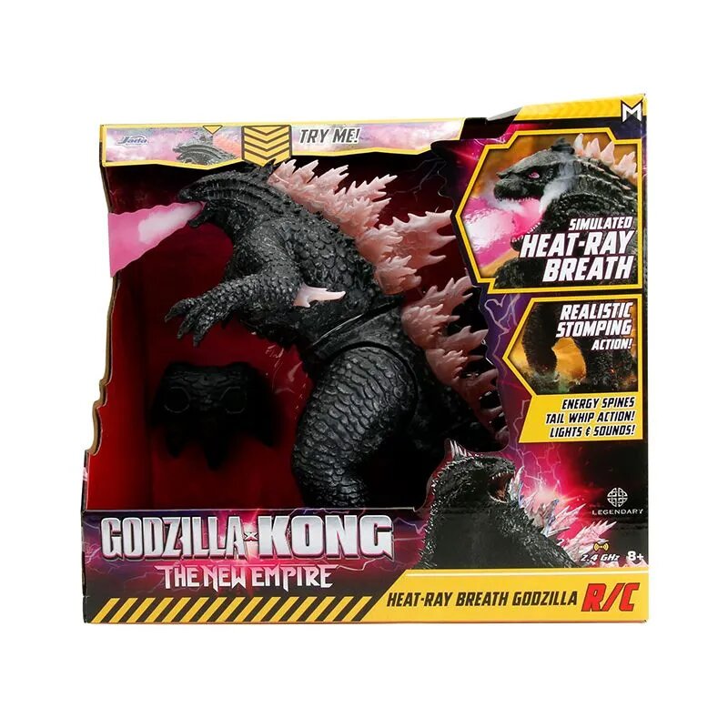 Годзилла / Jada Godzilla X Kong The New Empire Heat-Ray Breath / Детская дистанционно управляемая модель Годзиллы с звуковыми и световыми эффектами, подходит для детей старше 8 лет.
