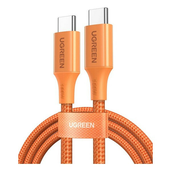 Кабель Ugreen L502 USB-C - USB-C PD Fast Charging Braided Cable 5A 1 м (95493) Orange