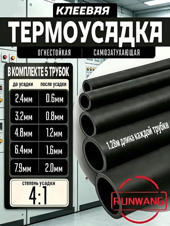 Термоусадка для проводов с клеем