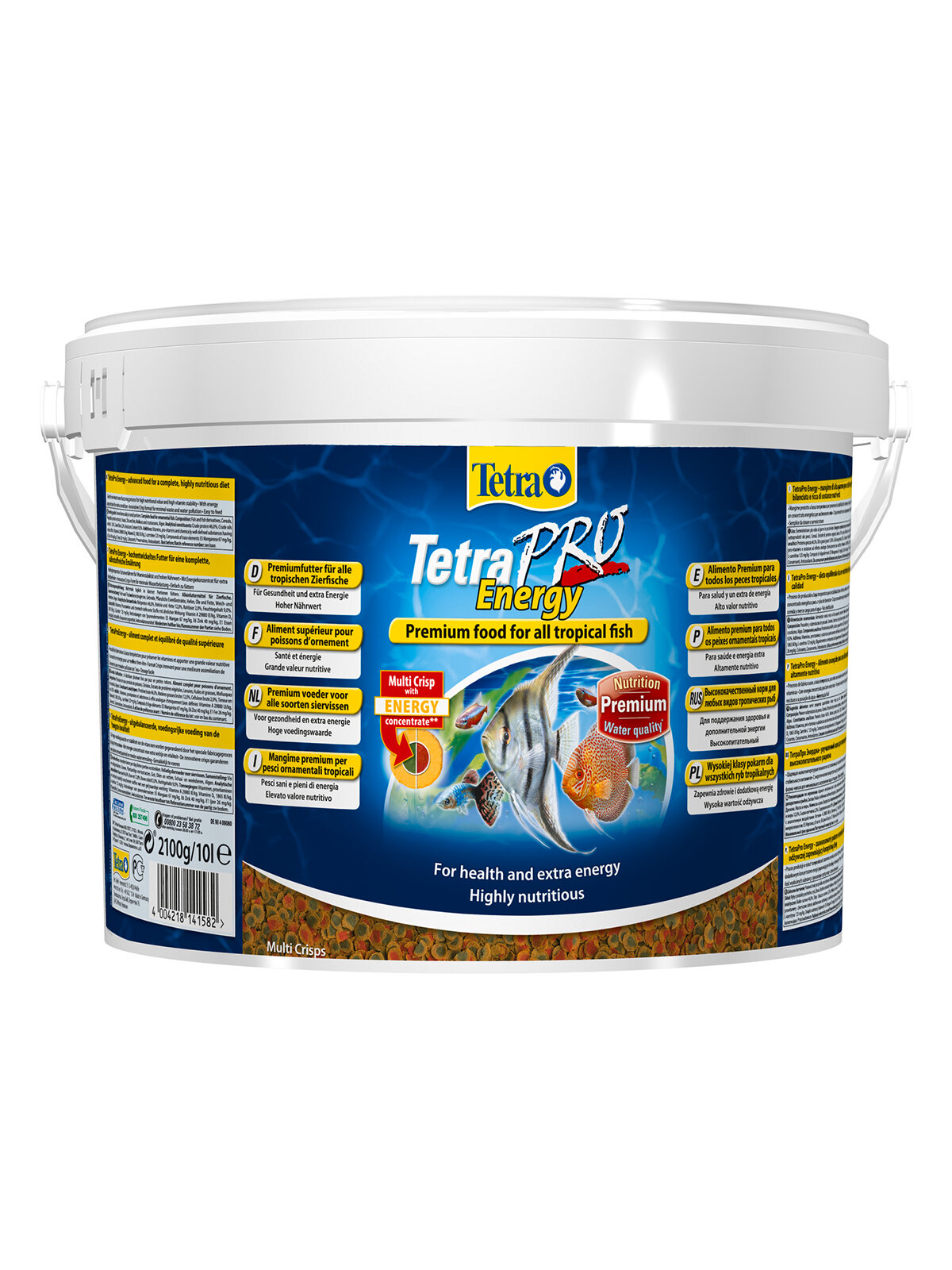 Корм-чипсы для всех видов рыб для дополнительной энергии TetraPro Energy Crisps 10 л (ведро)