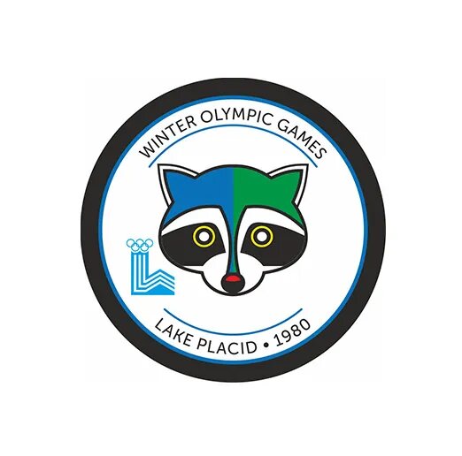 Rubena Шайба ОИ 1980 LAKE PLACID Енот WINTER OLYMPIC GAMES 1-ст.