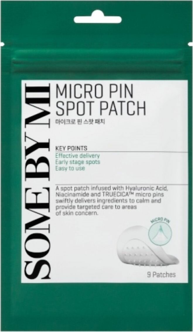 SOME BY MI / Сам Бай Ми Micro Pin Spot Patch Патчи от прыщей точечные с микроиглами, с гиалуроновой кислотой, ниацинамидом и экстрактом центеллы азиатской, 9шт. / уходовая косметика