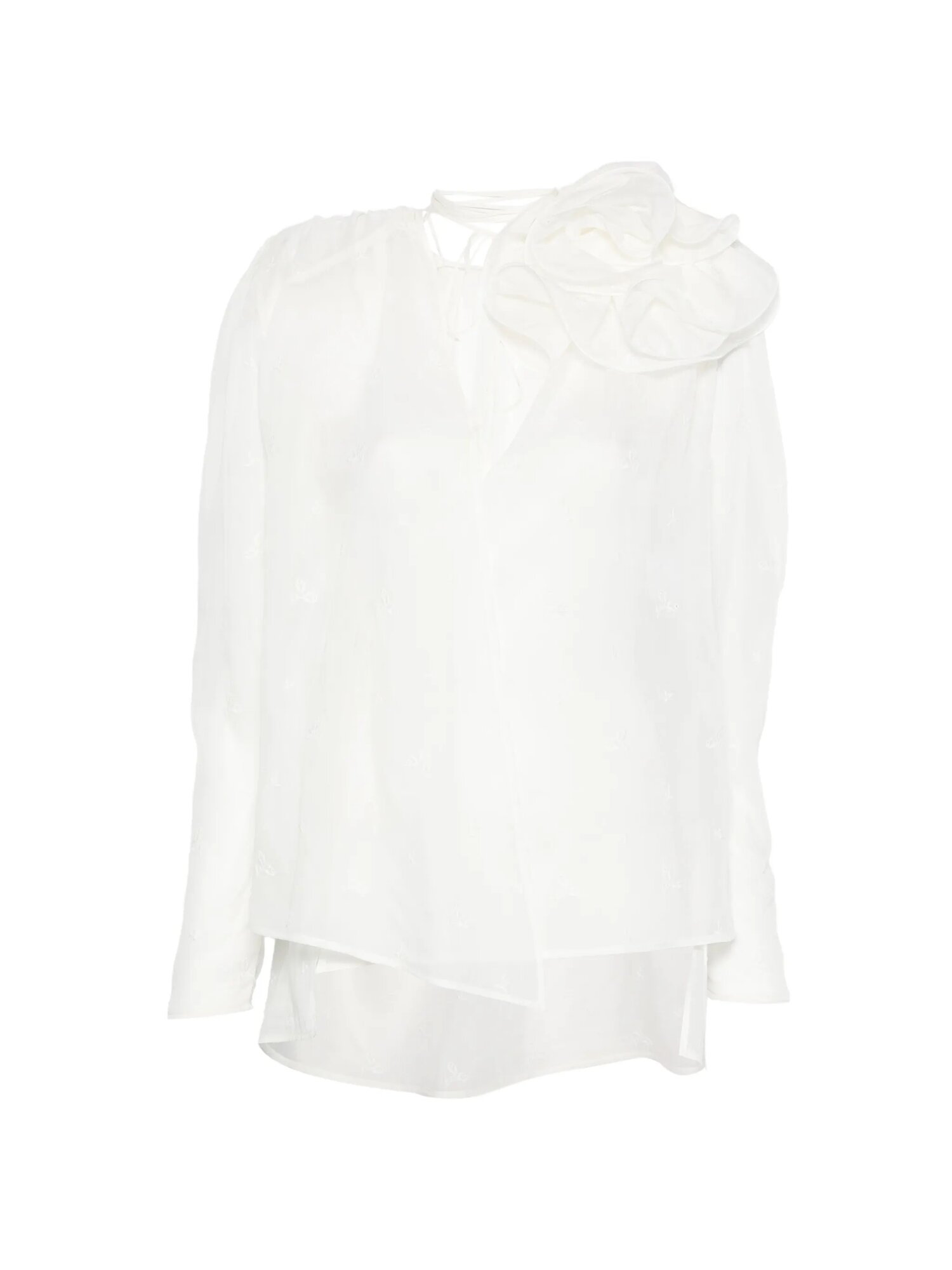 Блуза Floral-embroidered ruffled blouse
