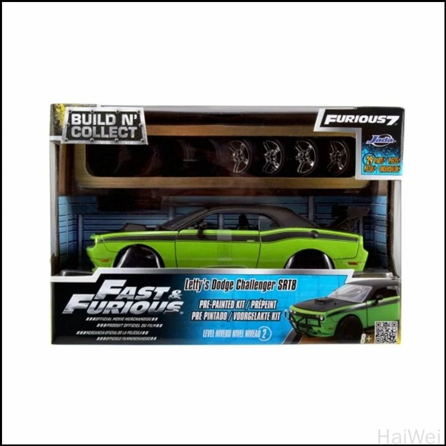 Эксклюзивный сборный макет автомобиля Letty Dodge Challenger SRT8 в масштабе 1:24 от Jada, предназначенный для хобби коллекционеров и в качестве качественного подарка для мальчиков на день рождения