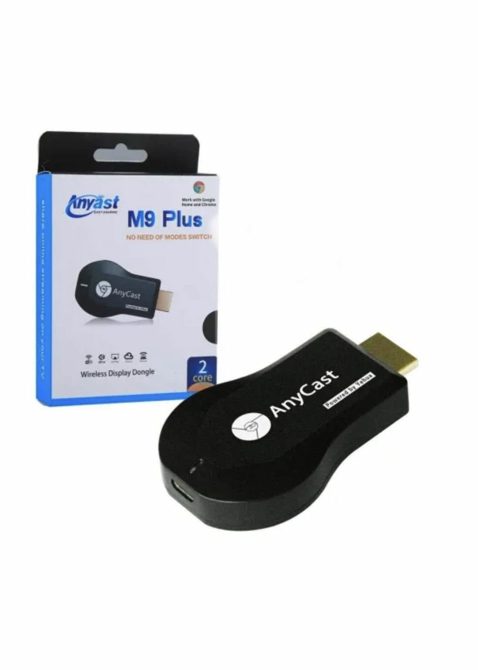 Медиаплеер WiFi ресивер AnyCAST M9 Plus, WiFi в HDMI Android, Wi-Fi, черный