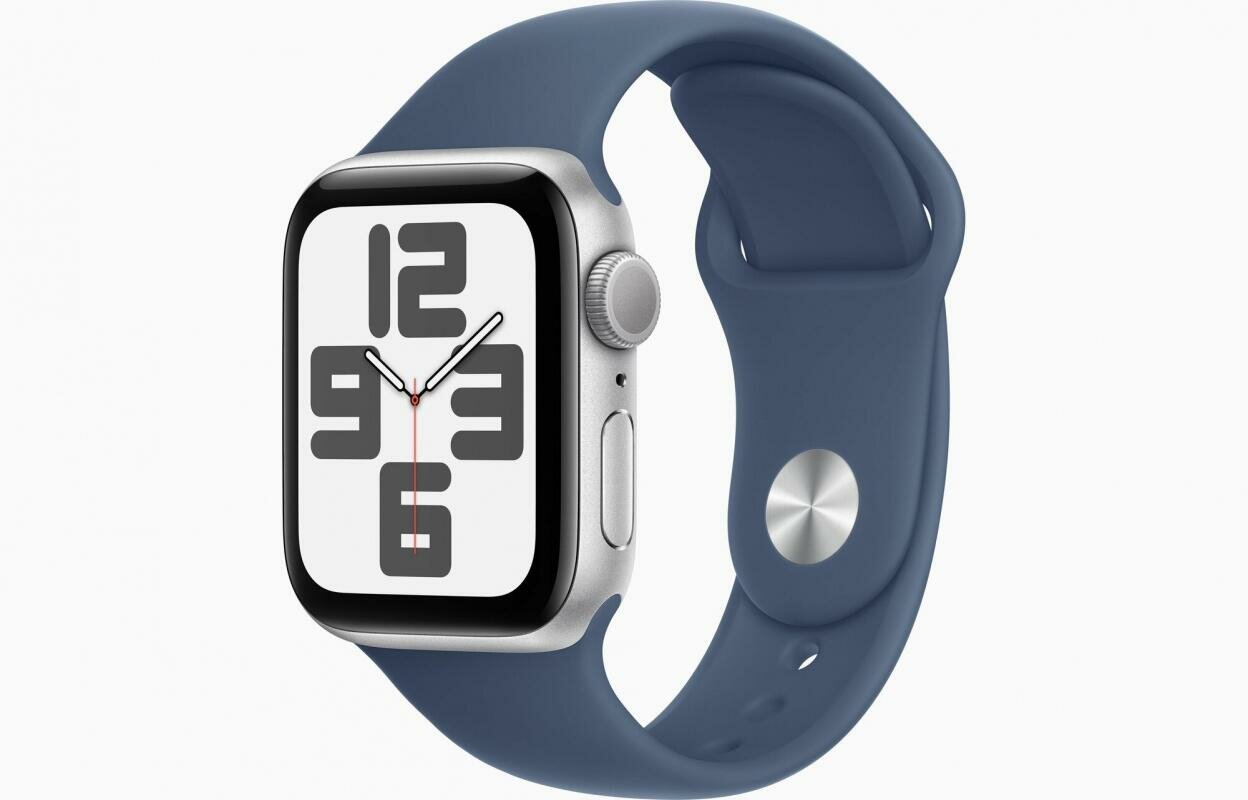 Умные часы Apple Watch Series SE 2024 40mm Aluminium Case, Silver/Blue Denim Sport Band S/M