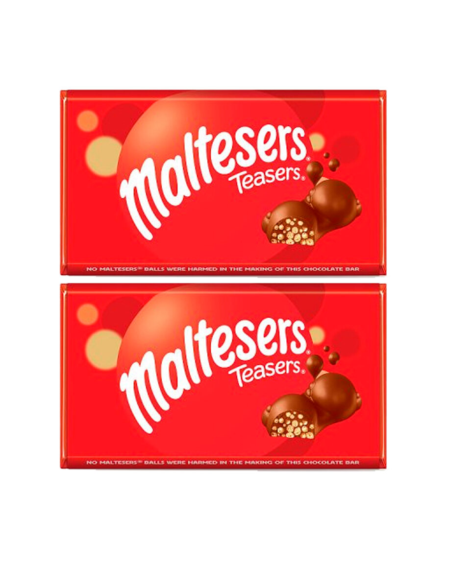 Хрустящая шоколадная плитка Maltesers Teasers, 100 г х 2шт