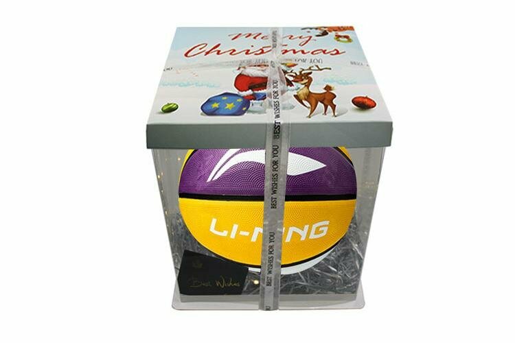 Баскетбольный мяч унисекс Li Ning Rubber, желто-фиолетово-белый, размер 7