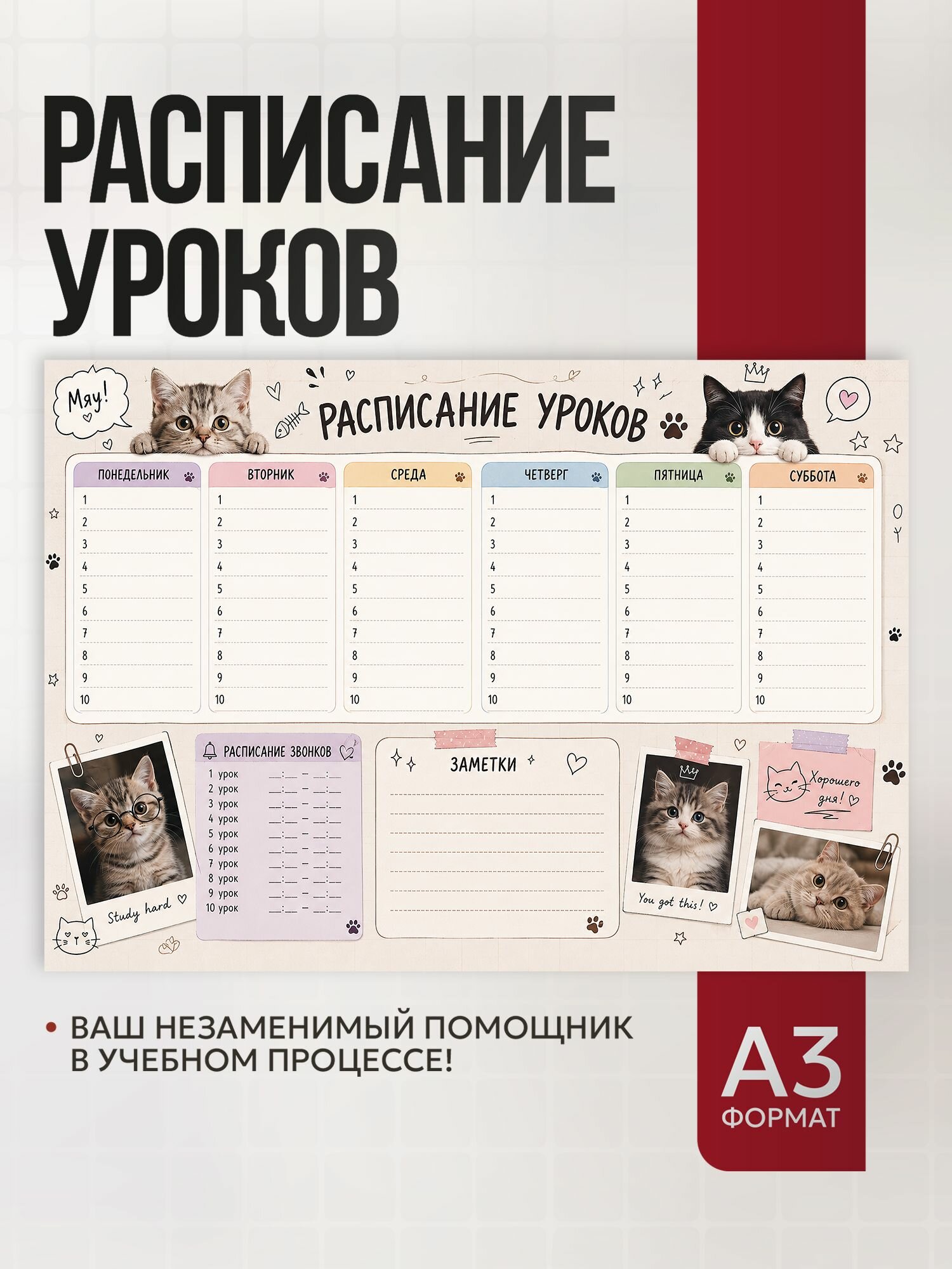 Расписание уроков Котики
