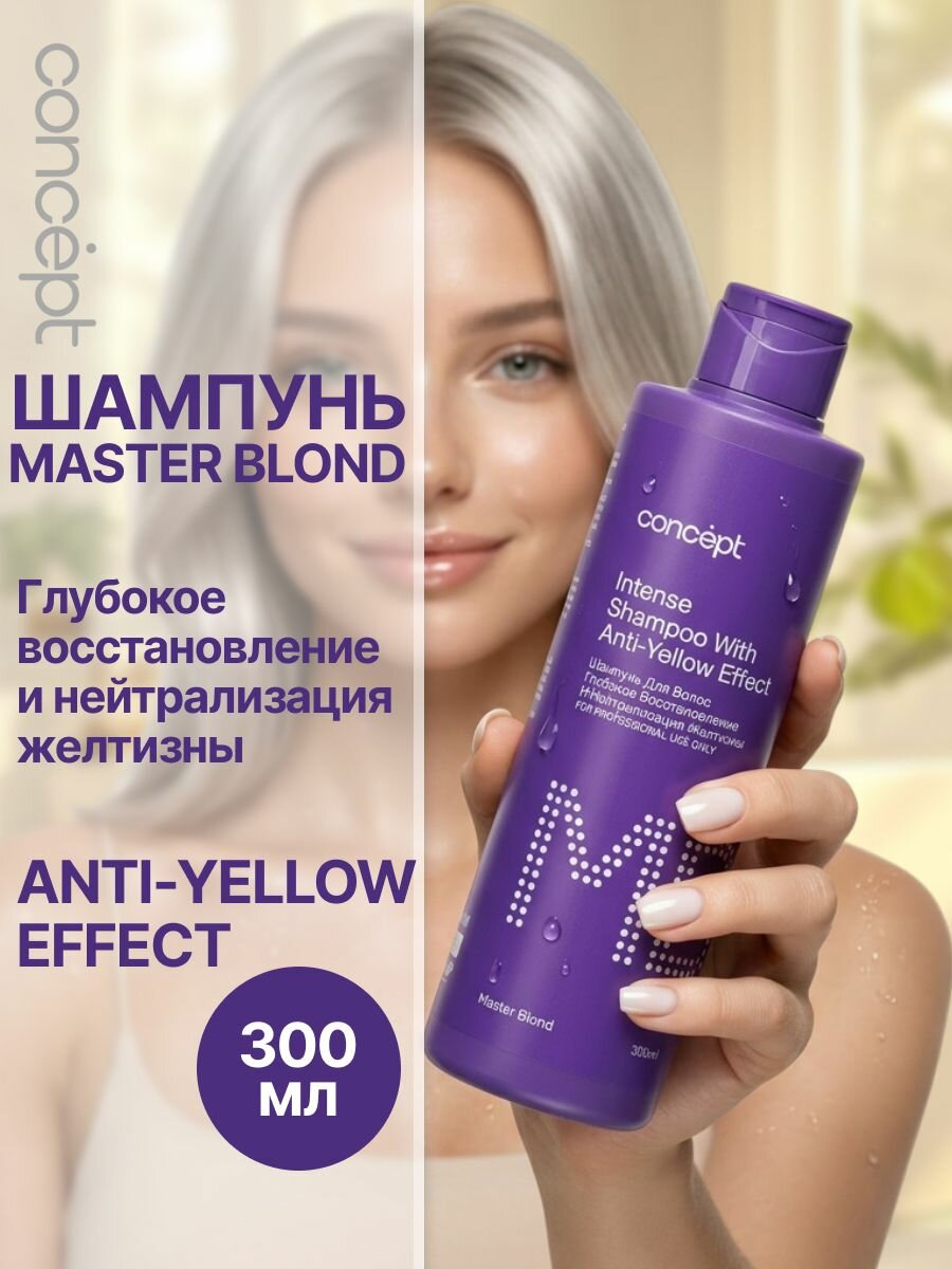 Concept Шампунь для блонда бессульфатный Next Level Blond MB нейтрализатор желтизны для волос 300 мл