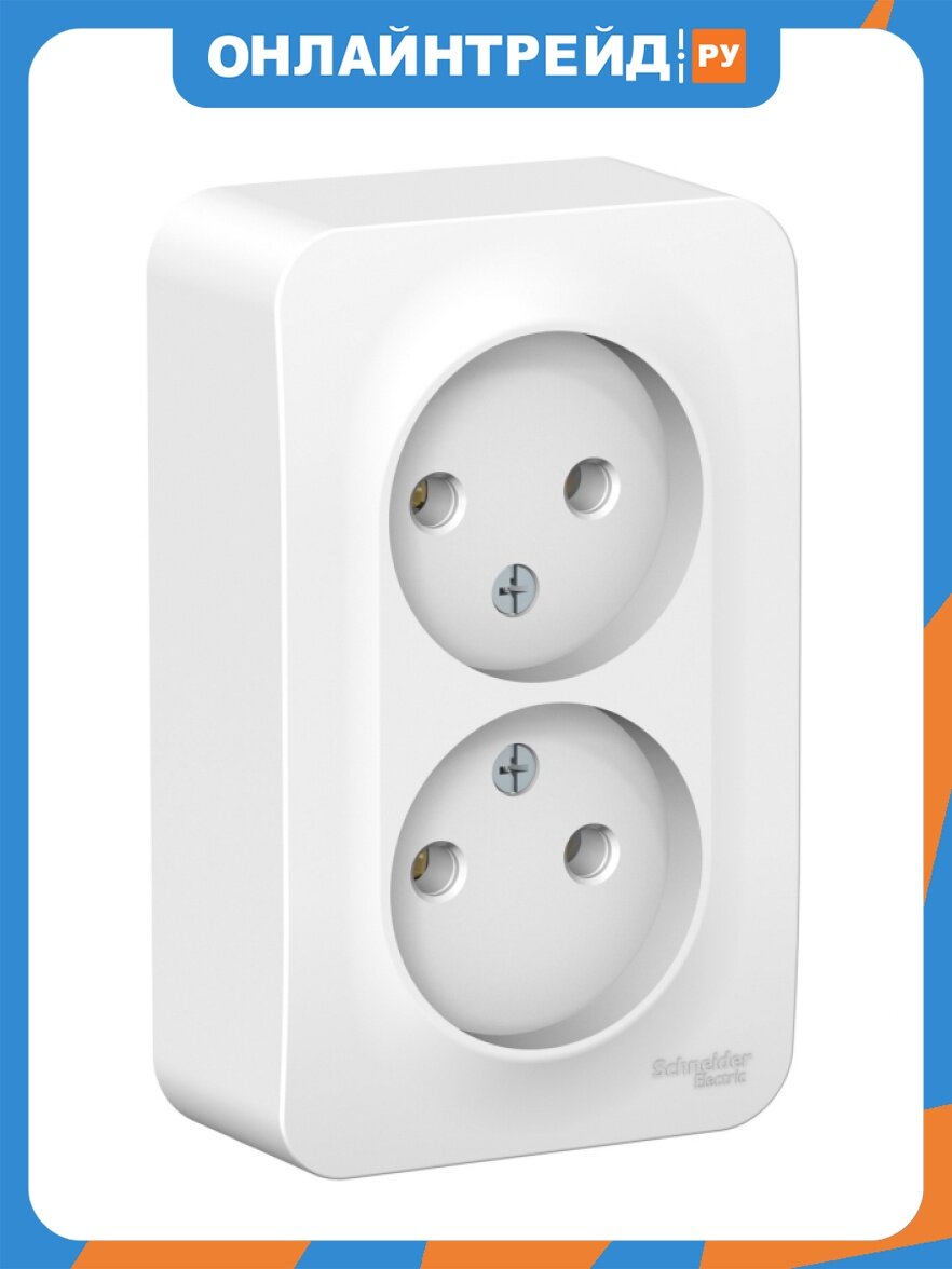Розетка Systeme Electric (schneider Electric) SCHNEIDER ELECTRIC BLANCA двойная без заземления без шторок, 16А, 250В, Белый, BLNRA000201