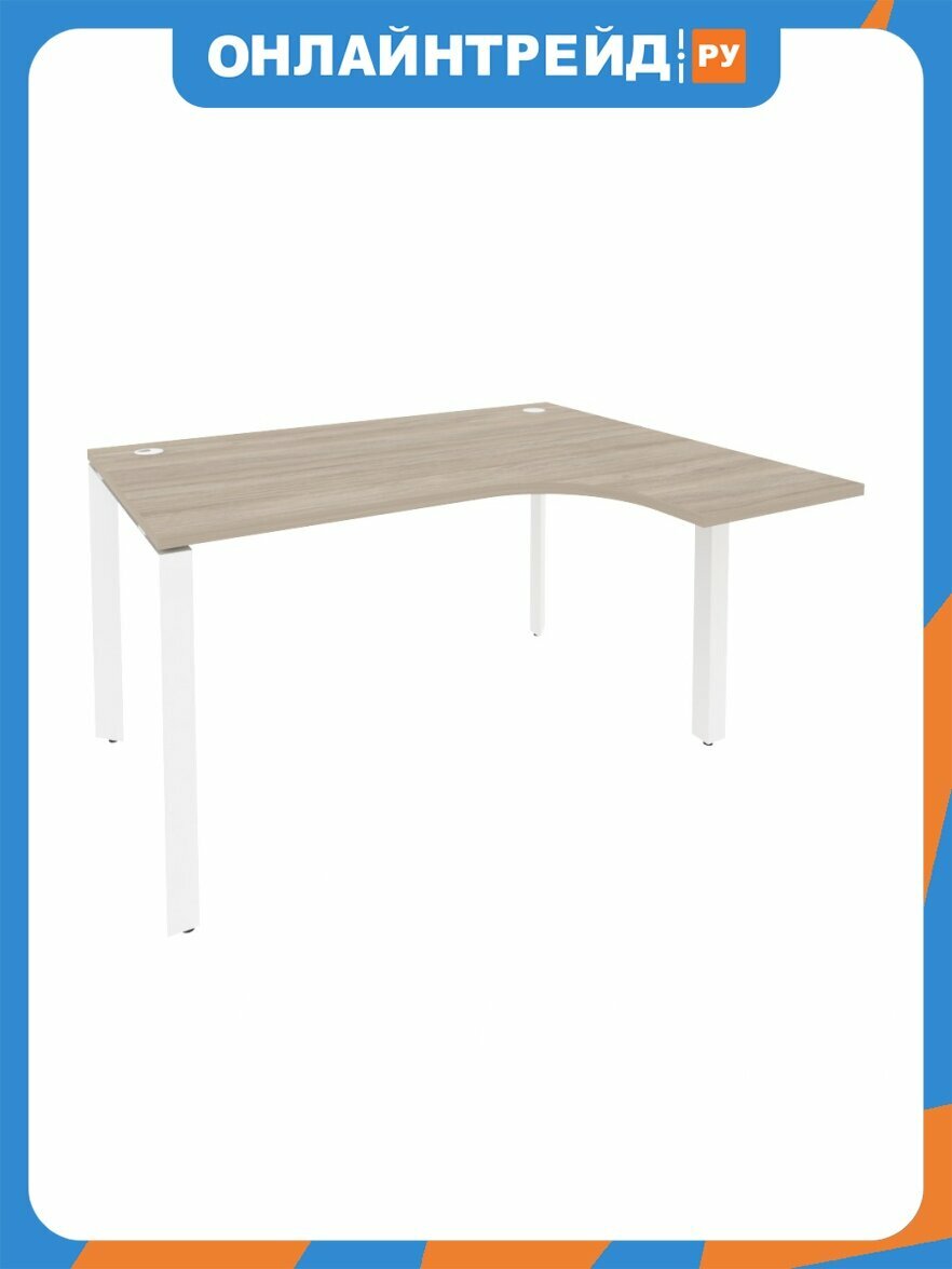 Стол эргономичный правый Riva CHAIR на П-образном м/к O. MP-SA-3 (R) Дуб аттик/Белый металл 1380*1180*750 Onix