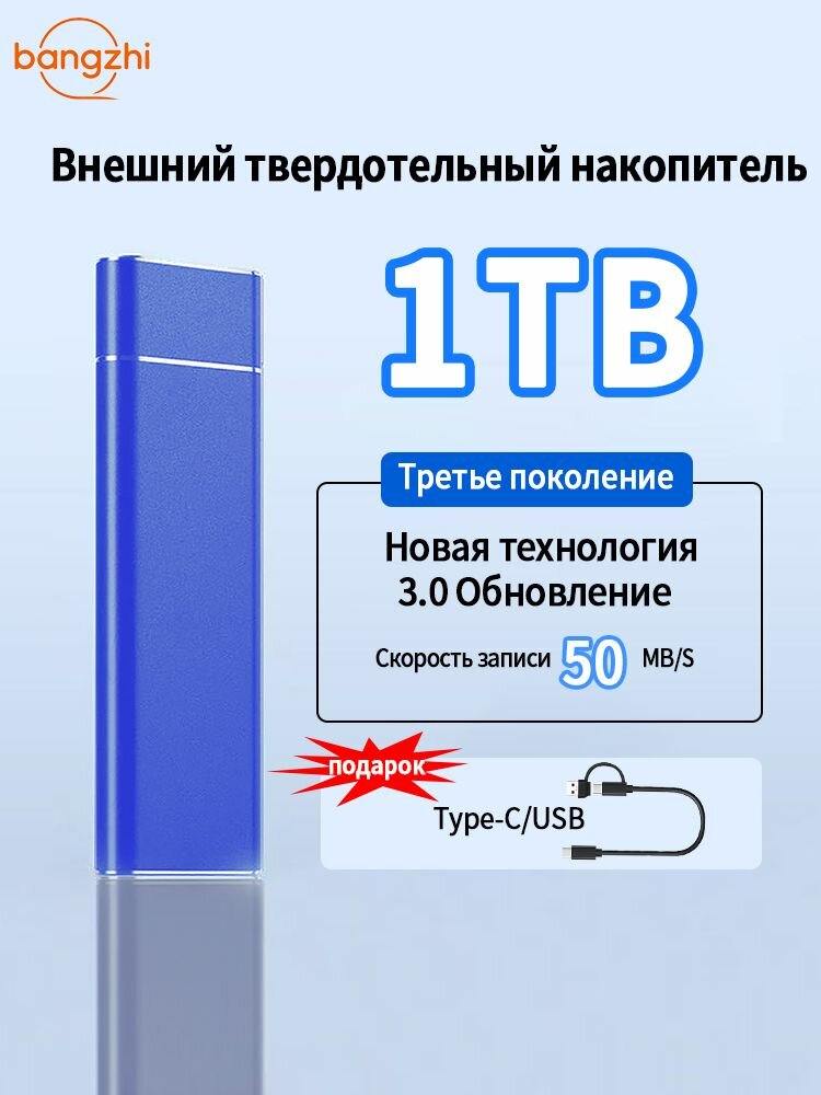 Summerdawn 1 ТБ Внешний SSD-диск (14DGTYP-1TB), USB Type-C, USB 3.0, чтение - 1050 Мб/с, запись - 1050 Мб/с, Металл, черный