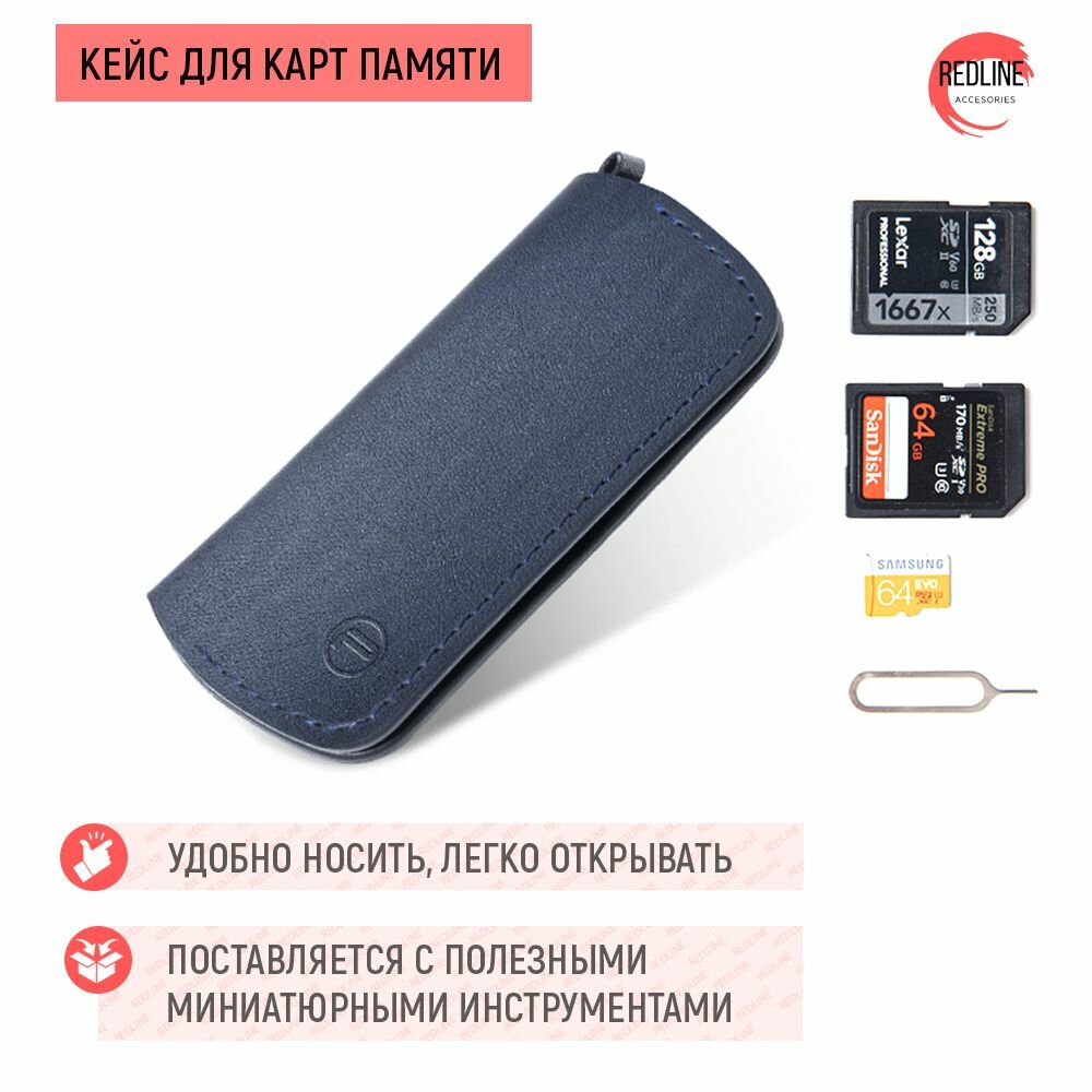 Кейс для карт памяти, чехол для флешек PGYTECH ( micro sd/ SD/ SIM), Deep Navy P-CB-036