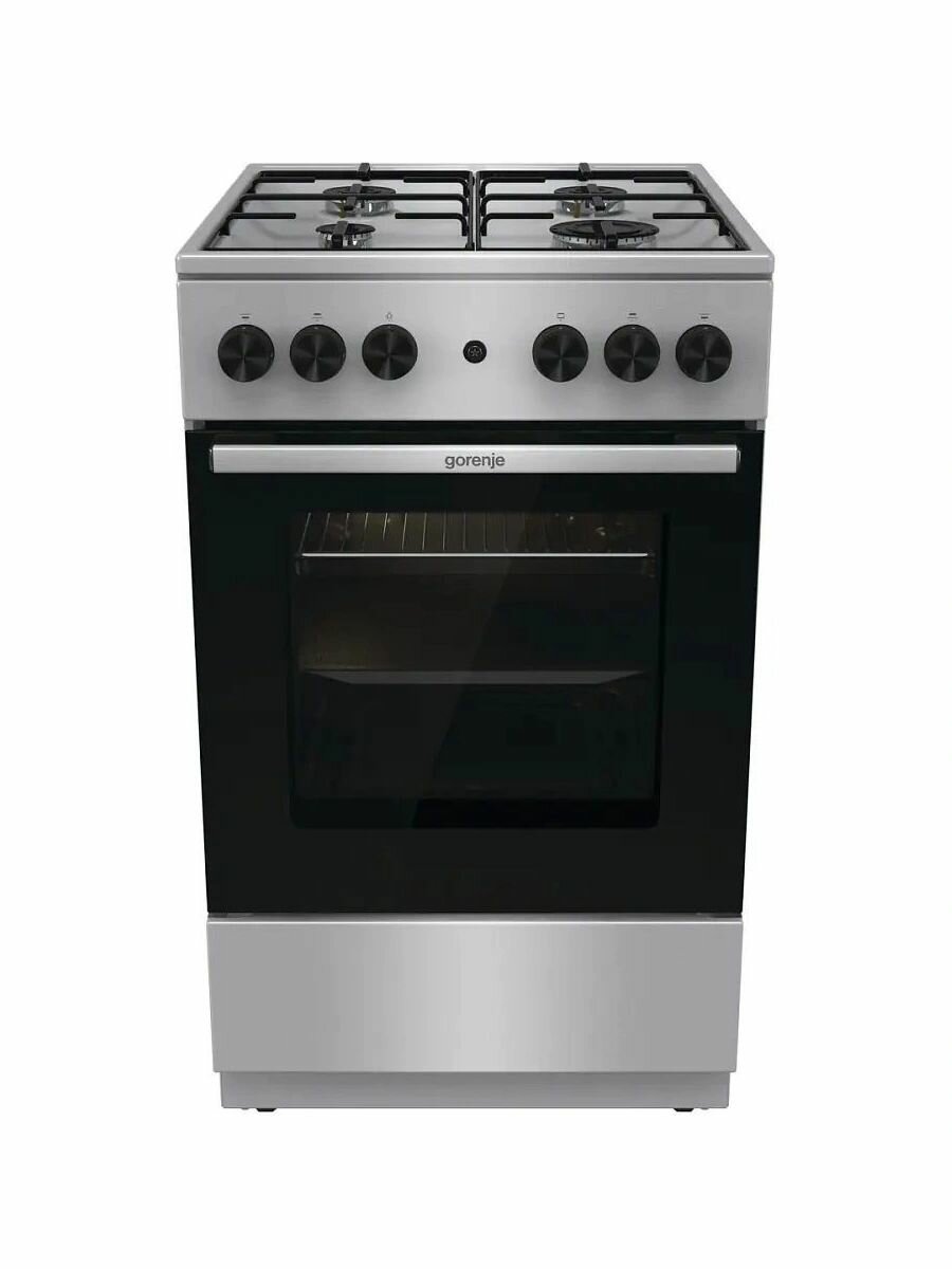 Газовая плита Gorenje GGI5A21XJ, газовая духовка, без крышки, сталь, серебристый