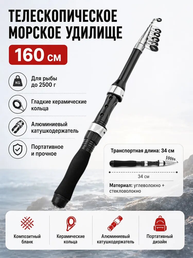 Удилище, рабочая длина: 165 см