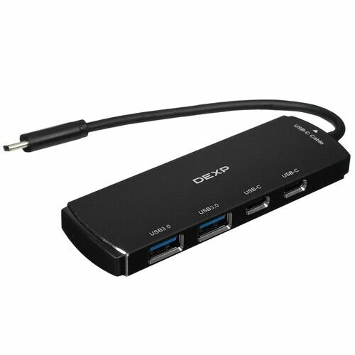 USB-разветвитель, скорость передачи данных 5 Гбит/сек, цвет- черный