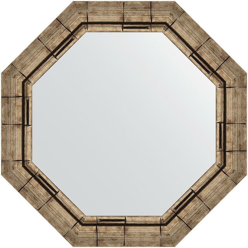 Зеркало Evoform Octagon 58х58 BY 7322 в багетной раме - Серебряный бамбук 73 мм