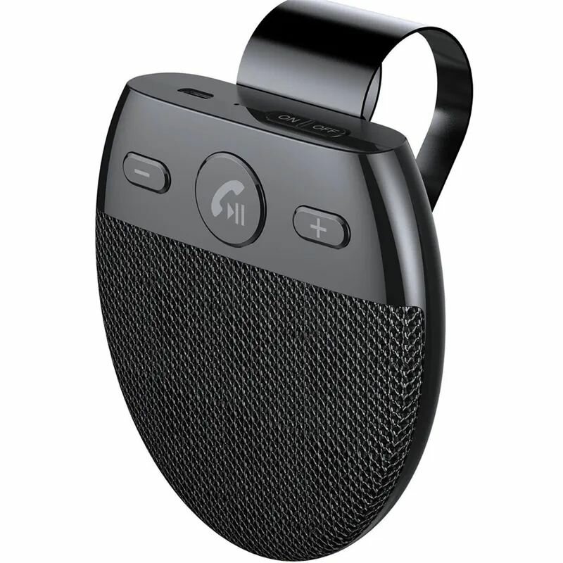 Автомобильный комплект громкой связи Bluetooth 5.0 - беспроводная гарнитура для установки на солнцезащитный козырек, музыкальный плеер с микрофоном и функцией шумоподавления.