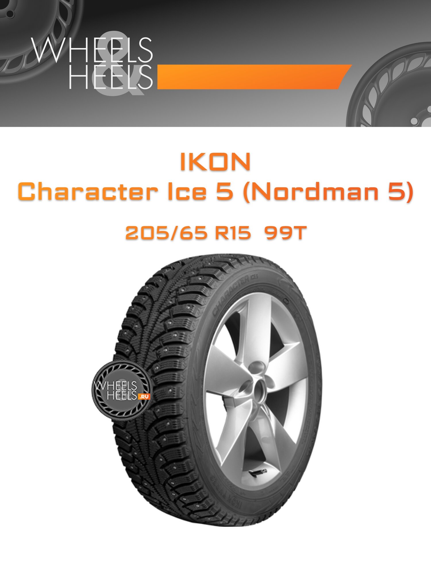 Шина автомобильная Ikon Character Ice 5 (Nordman 5) 205/65 R15 99T XL WINTER Ш, зимняя, универсальная