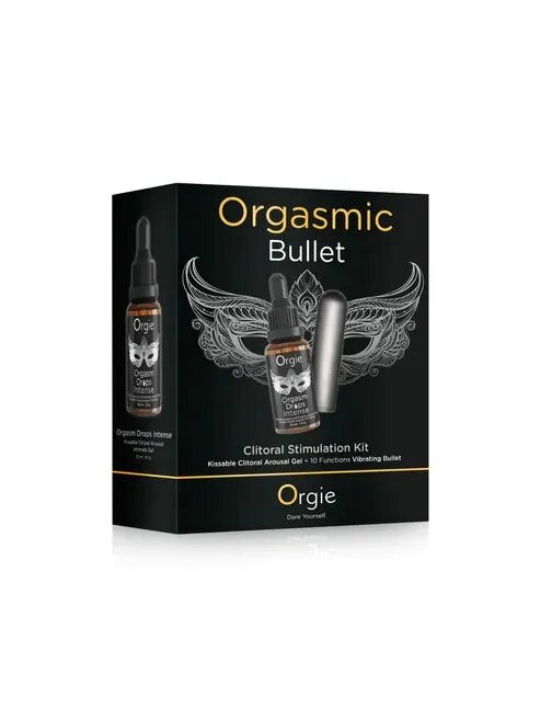 Набор Orgie Orgasmic Bullet с гелем Orgasm Drops Intense и вибропулей