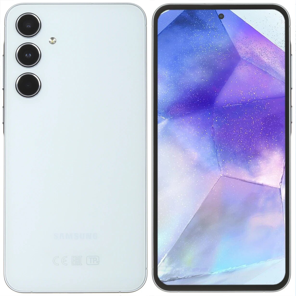 Смартфон Samsung Galaxy A55, 8/128 GB, nano SIM + eSIM, Iceblue голубой