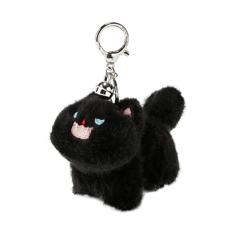 Брелок унисекс YIDIANCHAOWAN Шокированный котенок, Fluffy Shocked Kitten-Black, 13 см