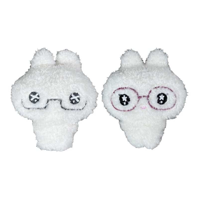 Плюшевая кукла унисекс YIDIANCHAOWAN Glass Bunny-Gray Glass Frame+Red Glass Frame, высота 10 см
