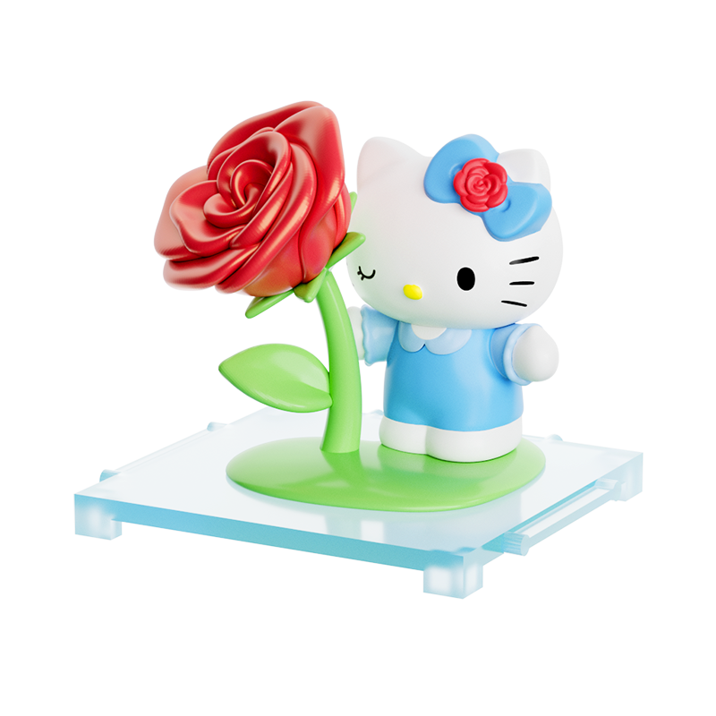 Коллекционный бокс унисекс MOETCH Sanrio Potpourri Story Kuromi Hello Kitty, Confirmed-Hello Kitty-Watch White Red Rose (Open)