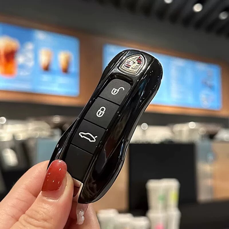 Кейс для брелока Porsche Black Jade, одиночный корпус для моделей Macan, Panamera, 718, Taycan, 911