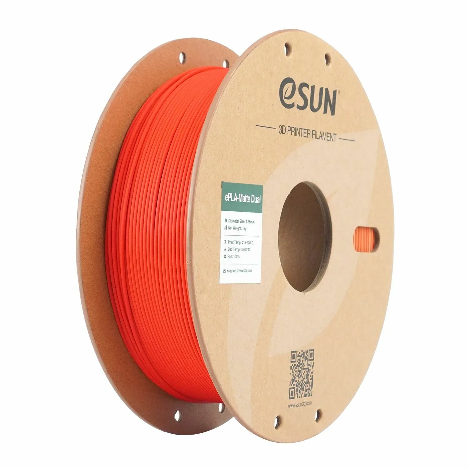 Пластик eSUN матовый ePLA-Matte Dual 1.75 мм, Красно-желтый 1 кг.