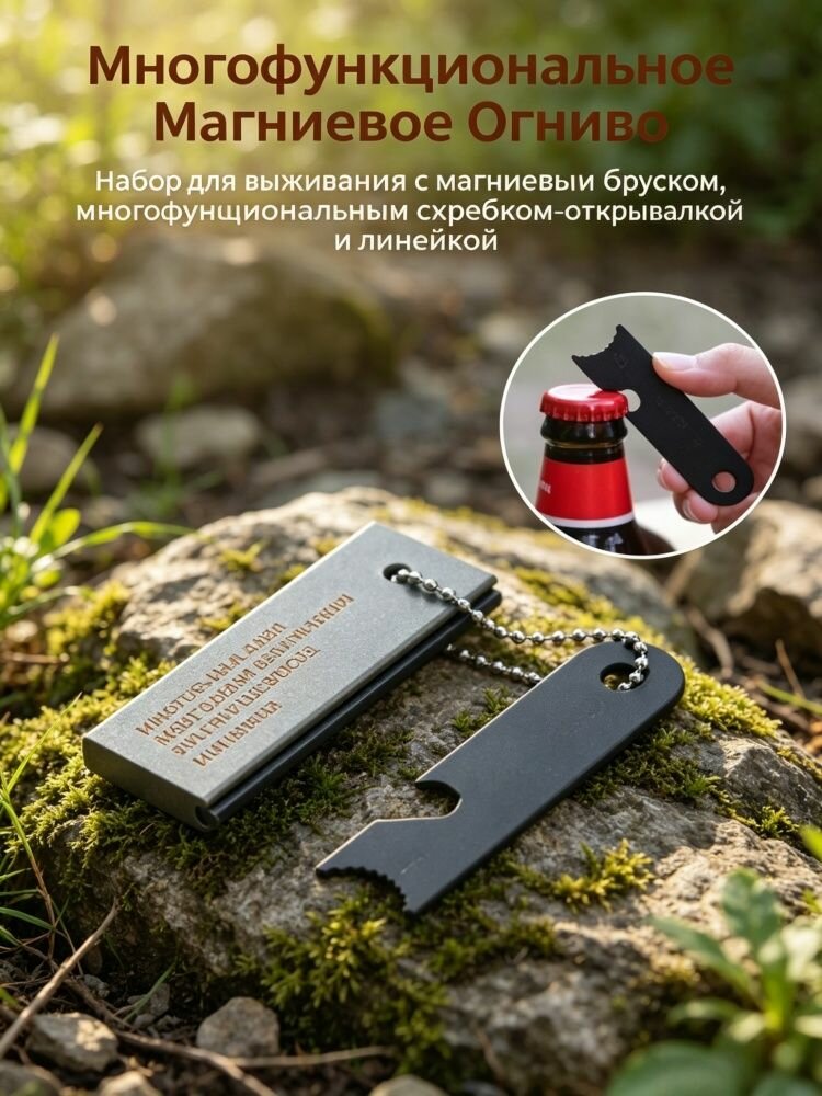 Огниво из магниевого сплава, походное, для разведения огня в любую погоду, набор для выживания огниво для туризма магниевый брусок набор для костра