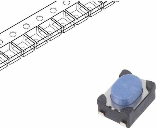 C&K PTS810SJG250 SMTR LFS Микропереключатель TACT, SPST-NO, Пол: 2, 0,05A/16ВDC, SMT, нет, 4Н, 1шт