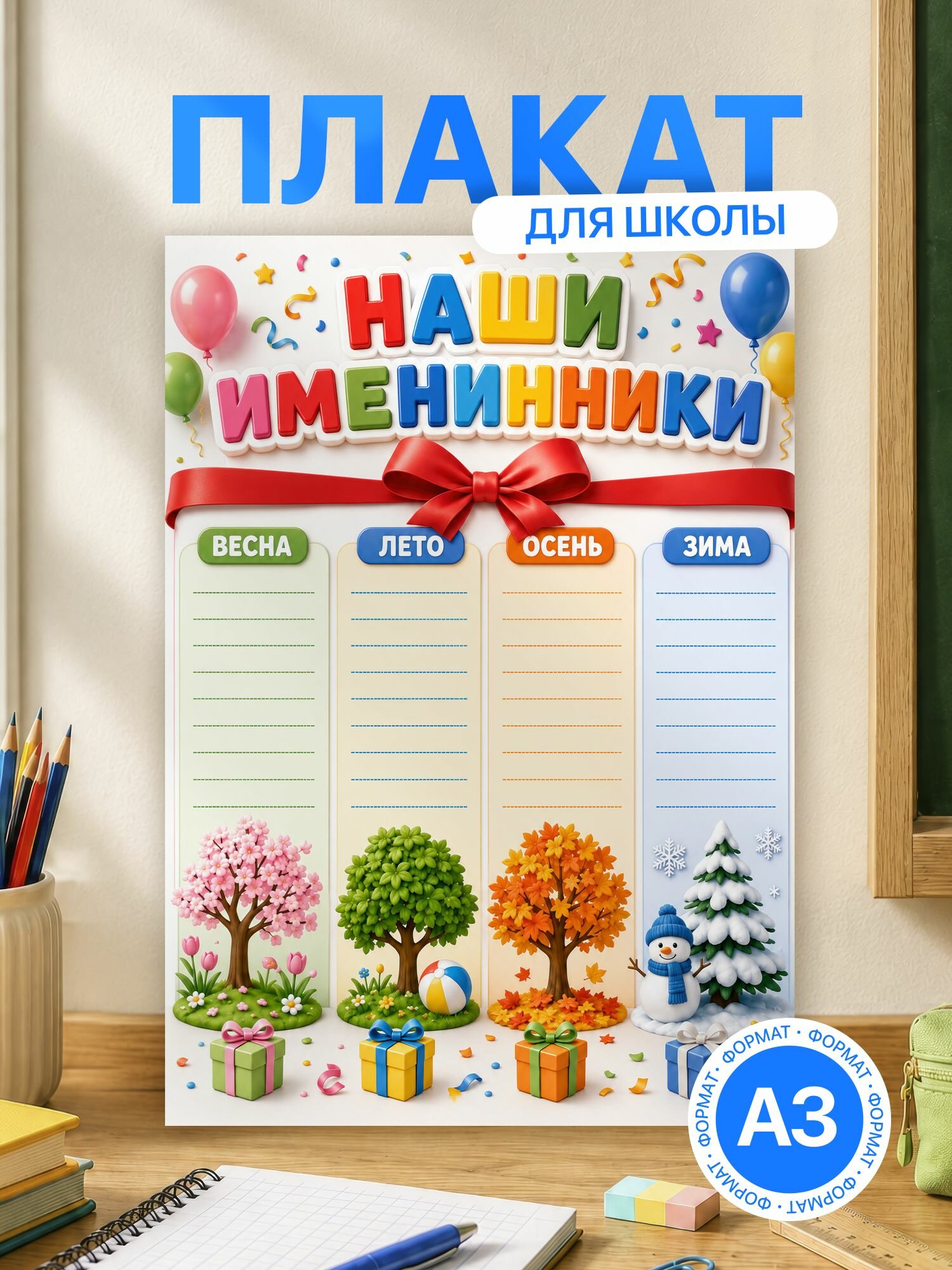 Дни рождения класса плакат